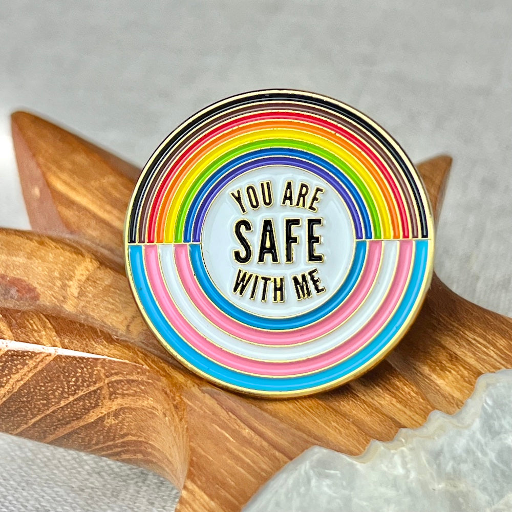 You are safe with me Pin, Straight Ally, Ally Pride Pin, LGBT Pin ...
